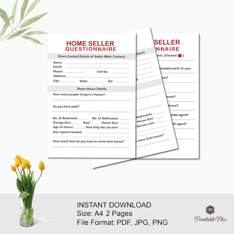 Real Estate - Home Seller Questionnaire - Real Estate Marketing ...