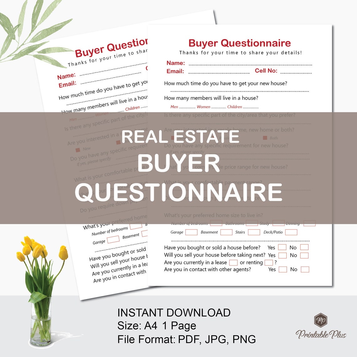 Real Estate Buyer Questionnaire - Real Estate Home Buyer - Real Estate ...
