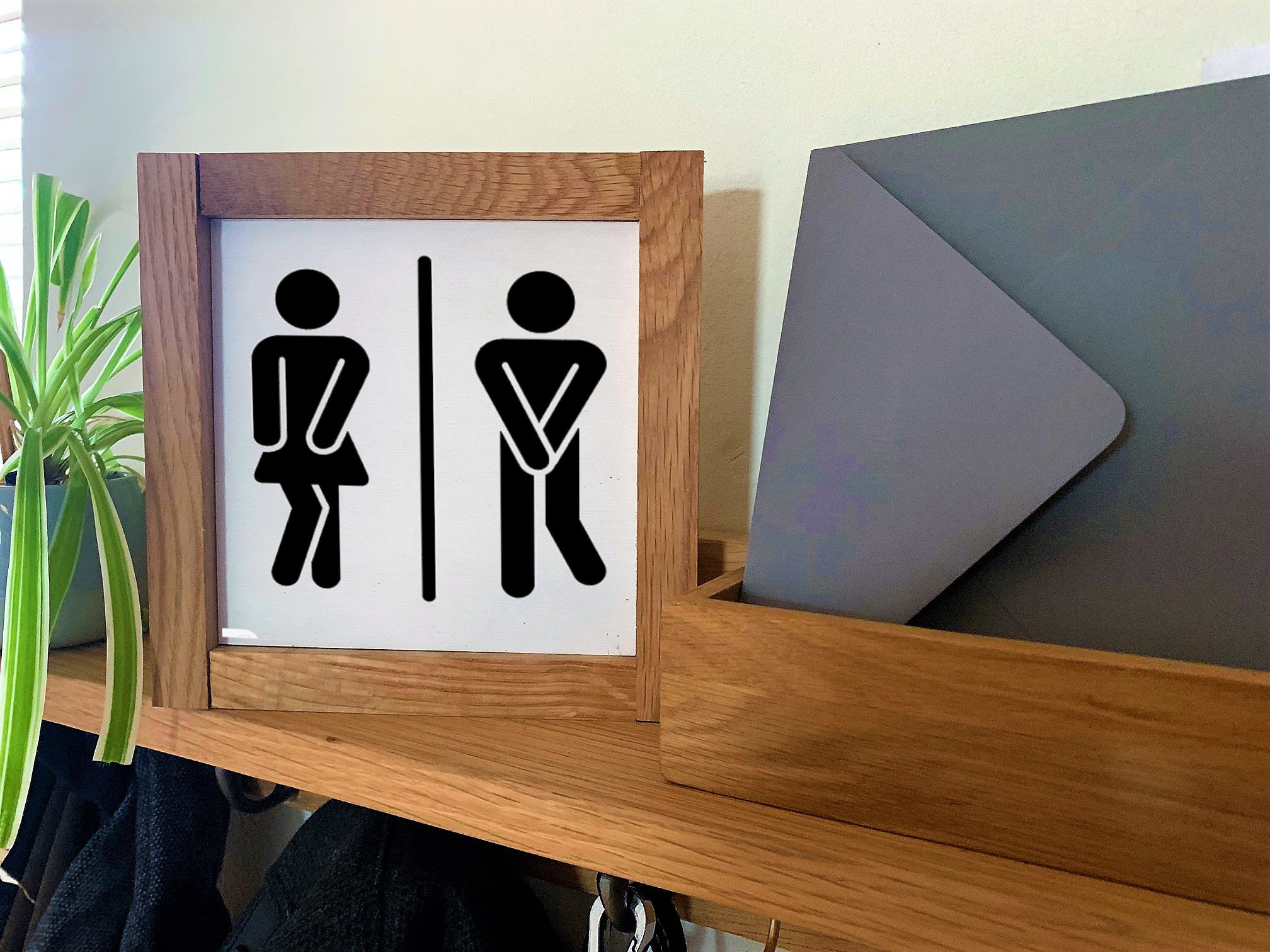 Bathroom Rustic Wood Sign Restroom Toilet Framed Wooden Sign | Etsy