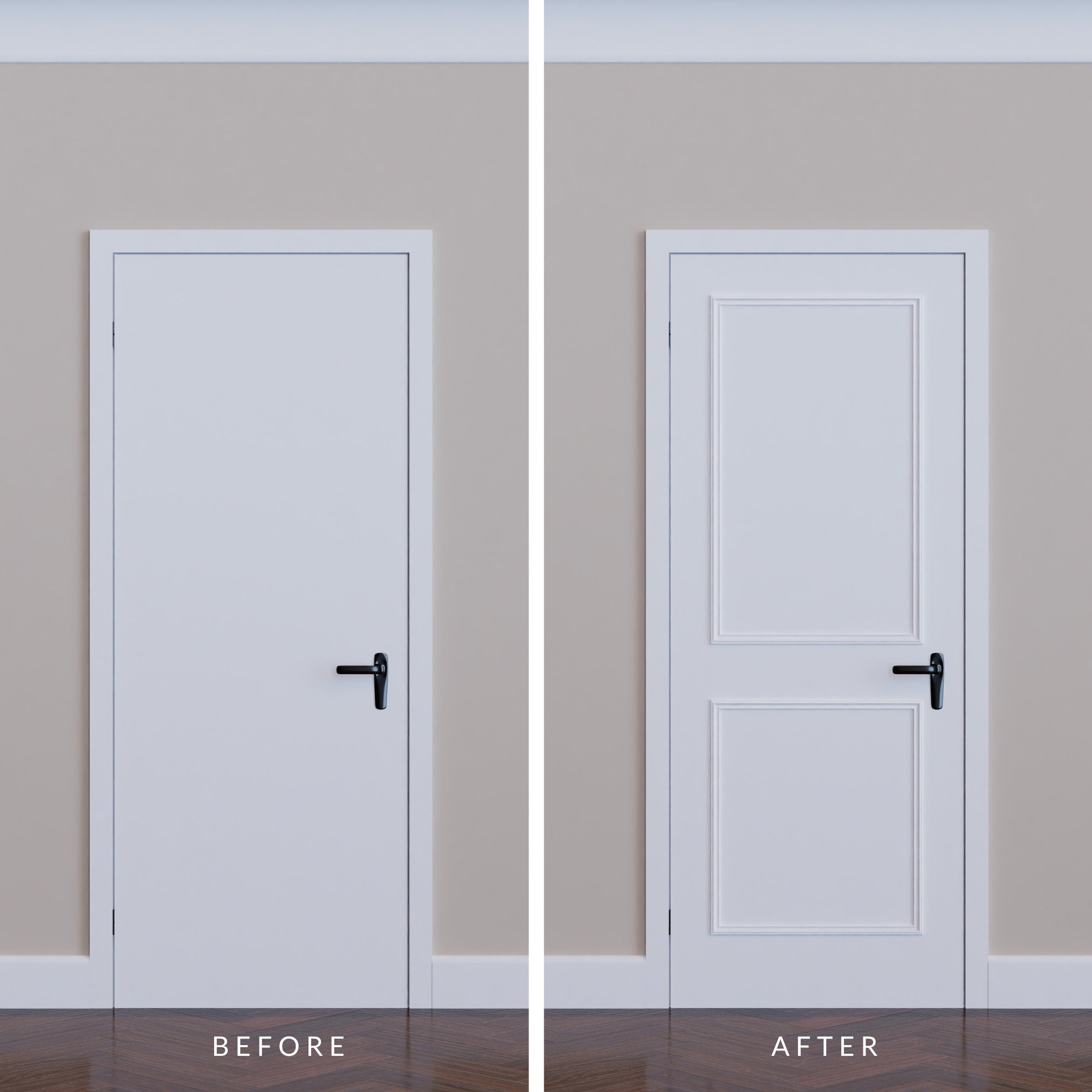 Two-piece Self Adhesive Door Moulding Kit | Get the High-end Designer ...
