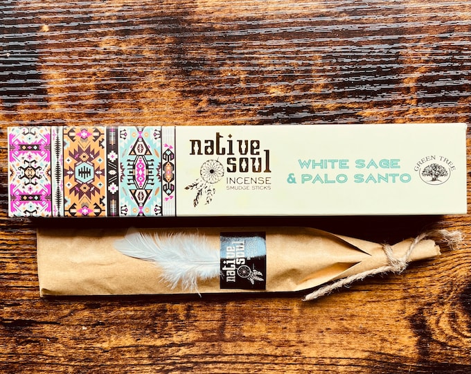 WHITE SAGE & PALO Santo Native Soul Incense Indian Hand Rolled Incense ...