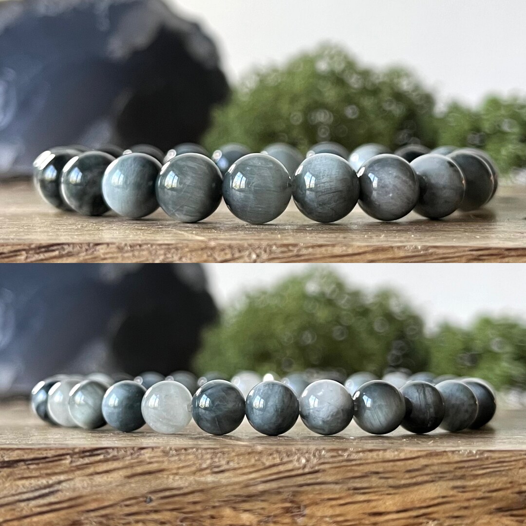 Hawk Eye Bracelet Crystal Bead Bracelet Reiki Healing Gemstone ...