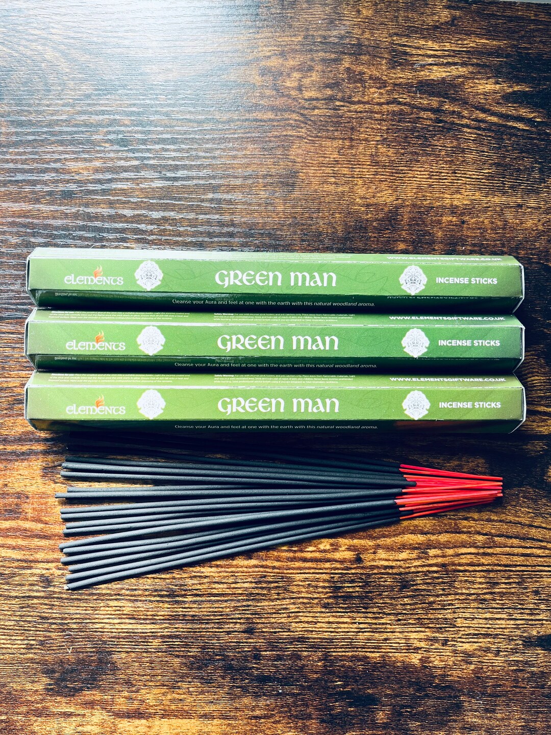 GREEN MAN Incense Sticks ELEMENTS Handmade Indian 20 X Sticks Stamford ...