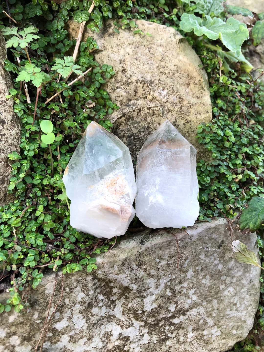 Garden Quartz Natural Point (green Ghost Garden Quartz) Crystal Wand ...