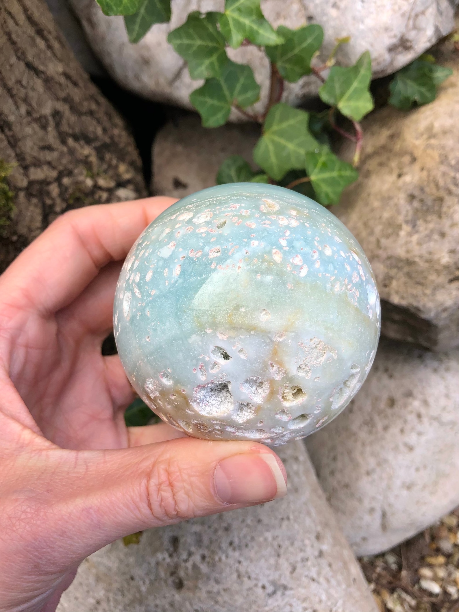 Large Caribbean Calcite Sphere 69mm Crystal Calcite Gemstone | Etsy