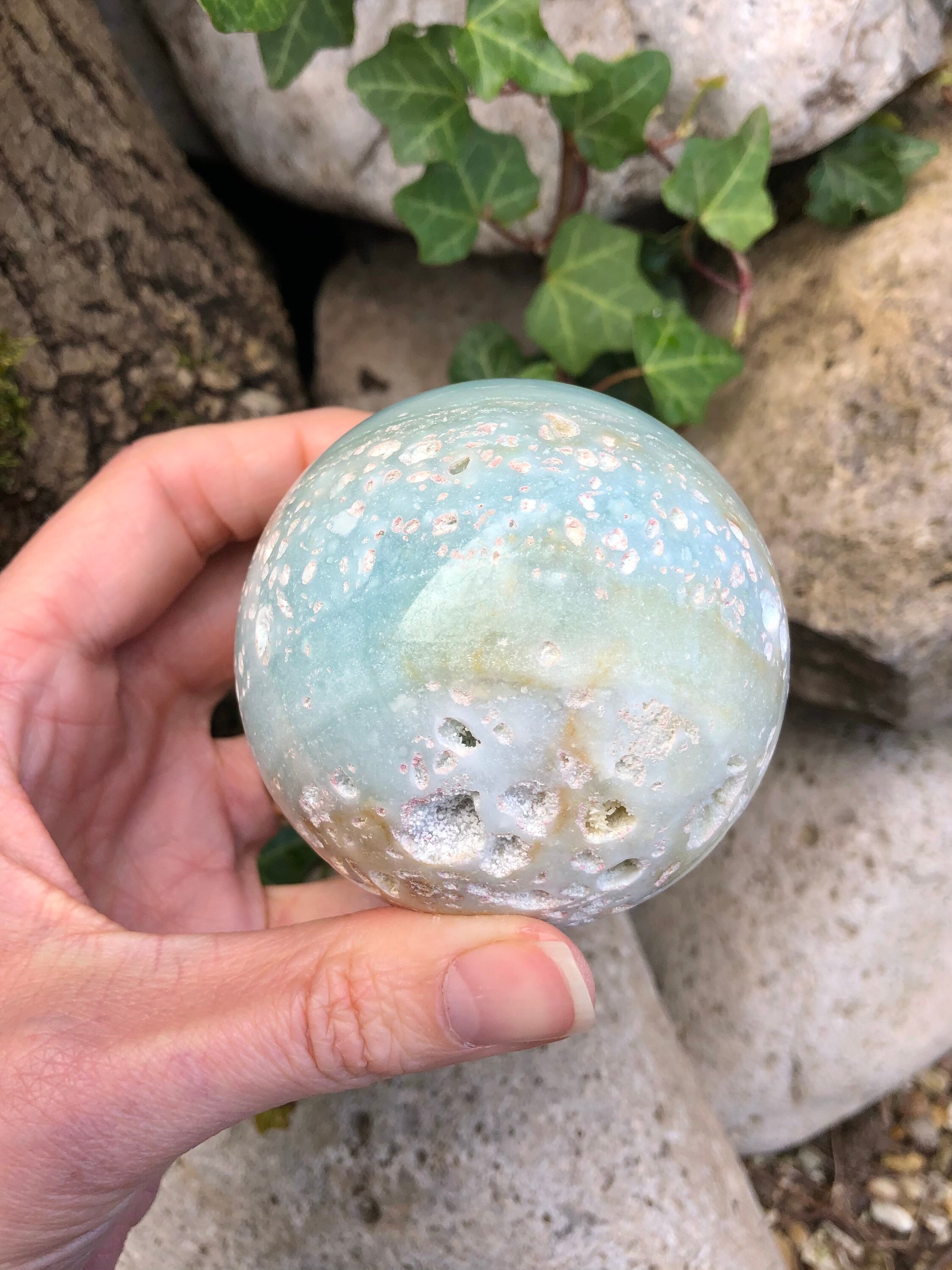 Large Caribbean Calcite Sphere 69mm Crystal Calcite Gemstone | Etsy