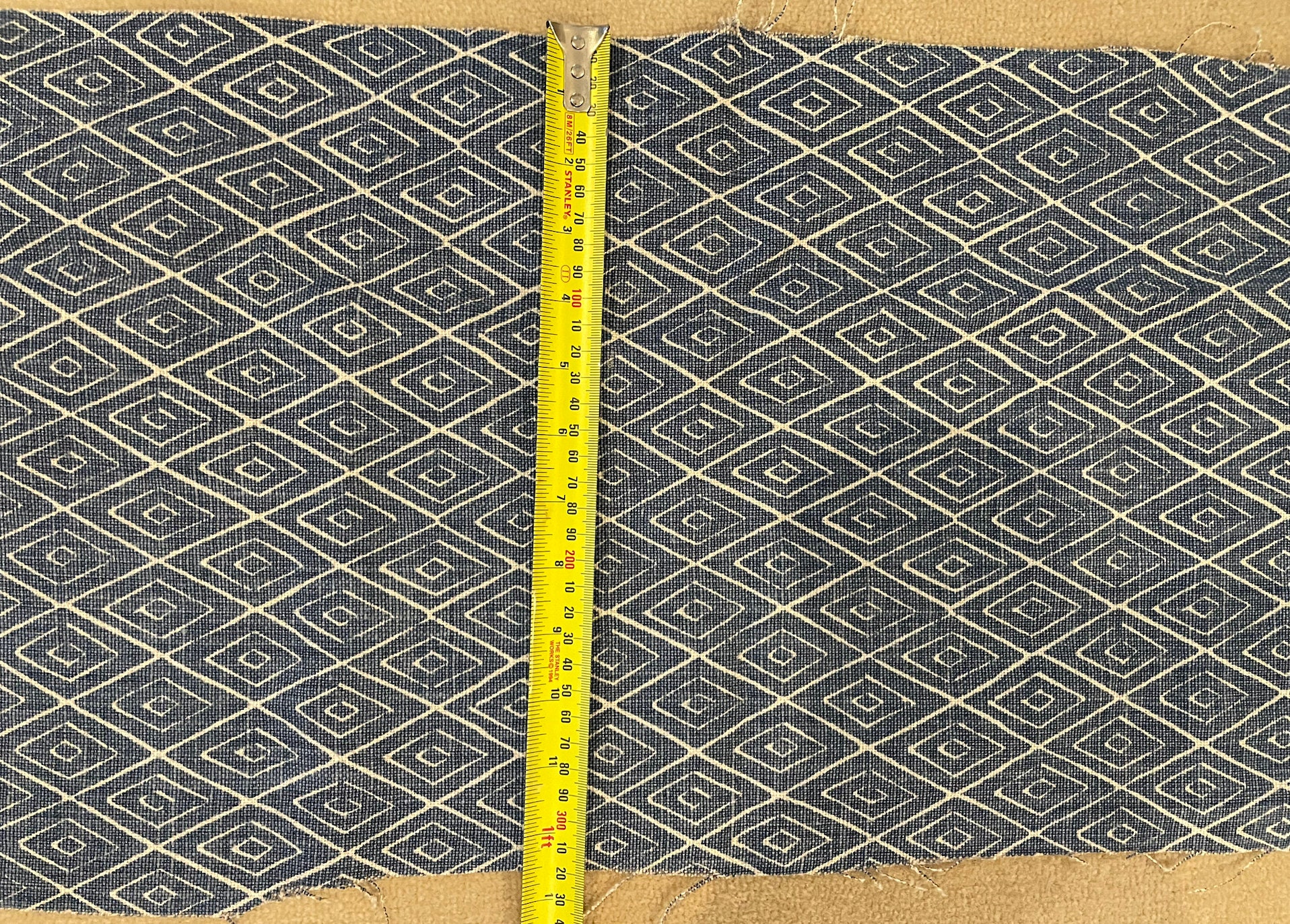 Peter Dunham ATLAS Ocean - Diamond Printed Pattern **remnant** 148cm X ...