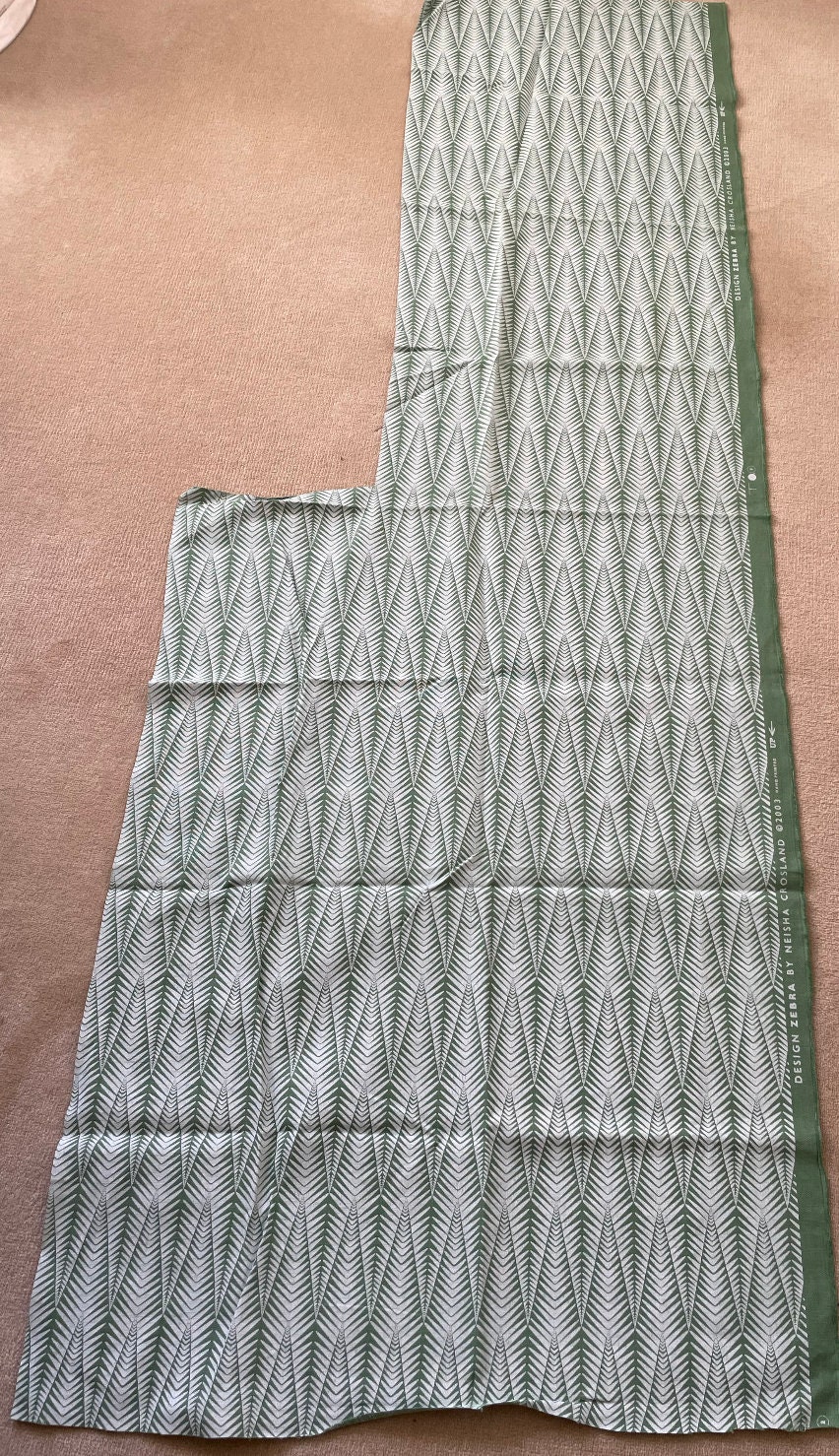 Neisha Crosland Large *remnant* Zebra, Leaf Geometric Print, Green and ...