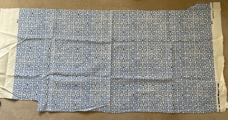 Quadrille China Seas Nitik II Design Blue on Tint remnant 125cm w X ...
