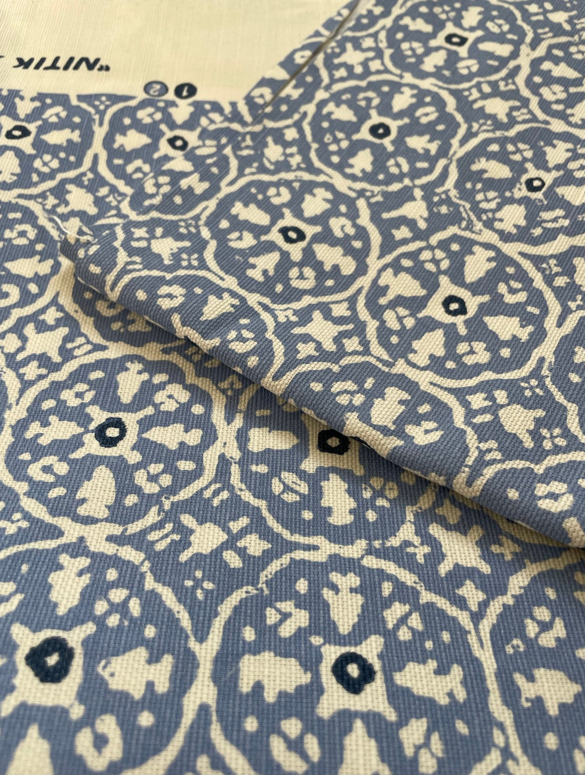 Quadrille China Seas Nitik II Design Blue on Tint remnant 125cm w X ...