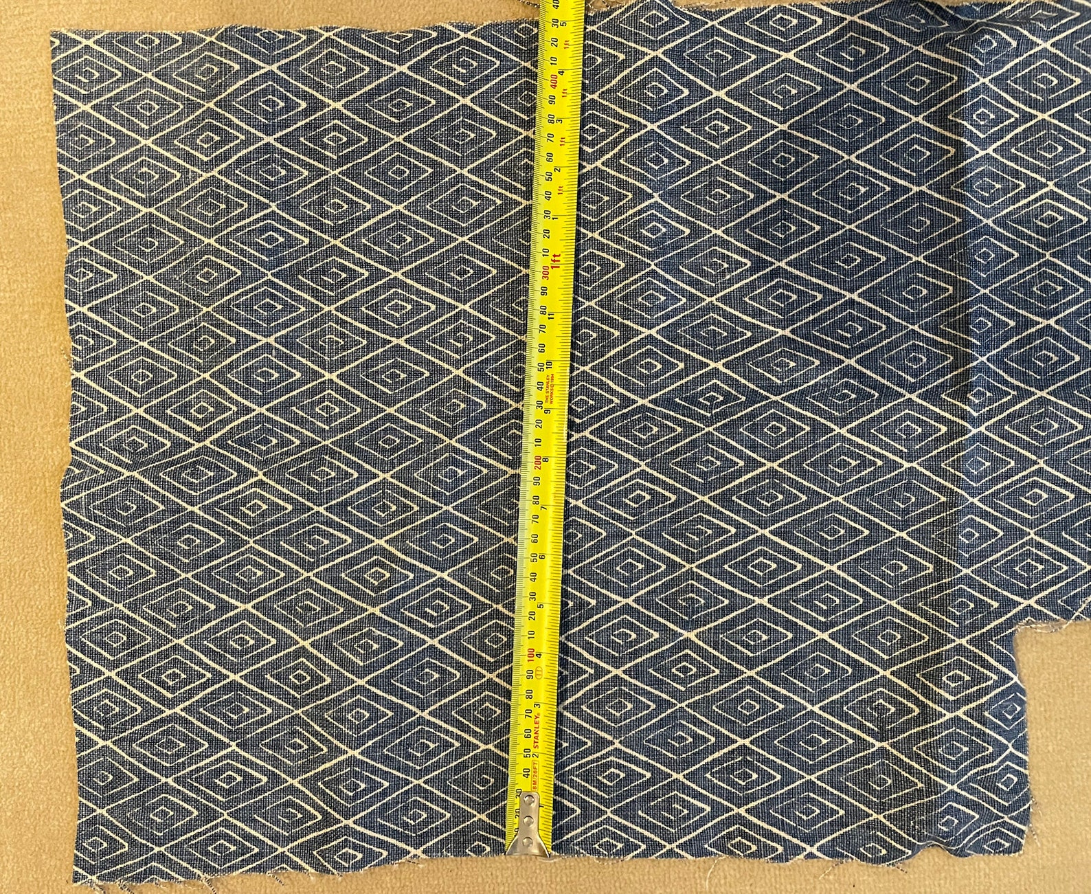 Peter Dunham ATLAS Ocean - Diamond Printed Pattern **remnant** 148cm X ...