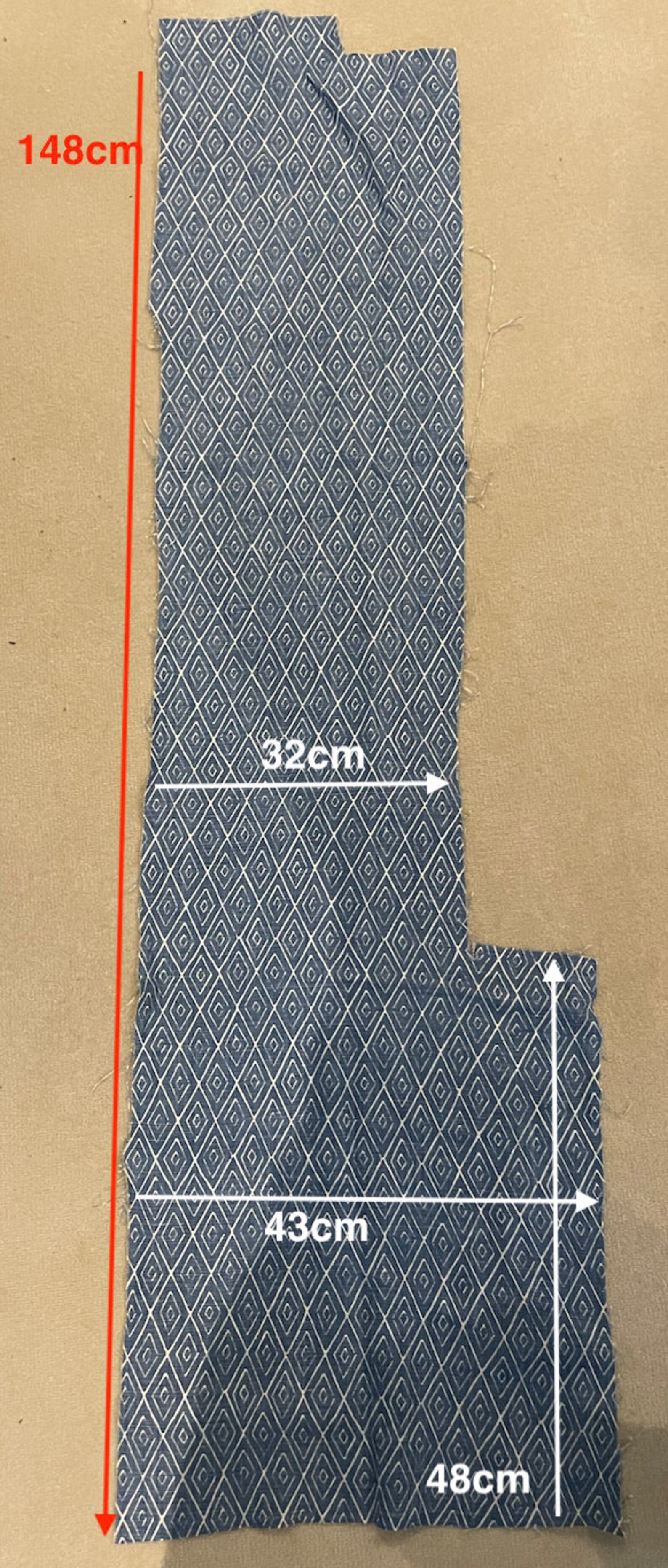 Peter Dunham ATLAS Ocean - Diamond Printed Pattern **remnant** 148cm X ...