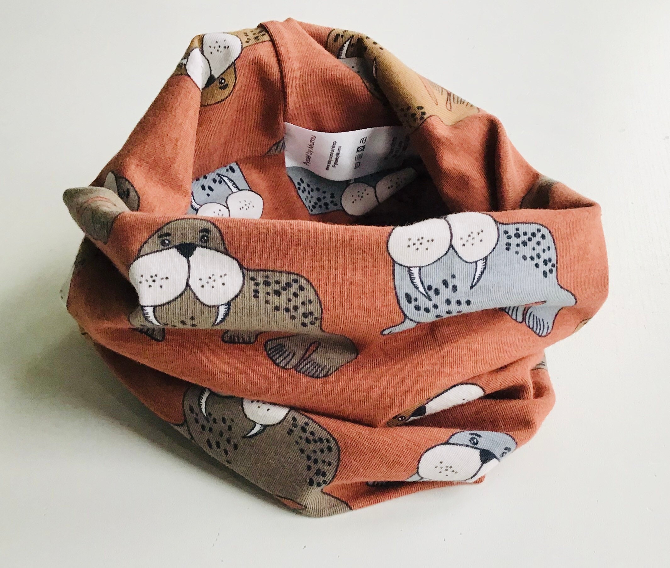 Organic Childrens Snood brown/walrus/ gift for kids/ Kids Snood/Toddler ...