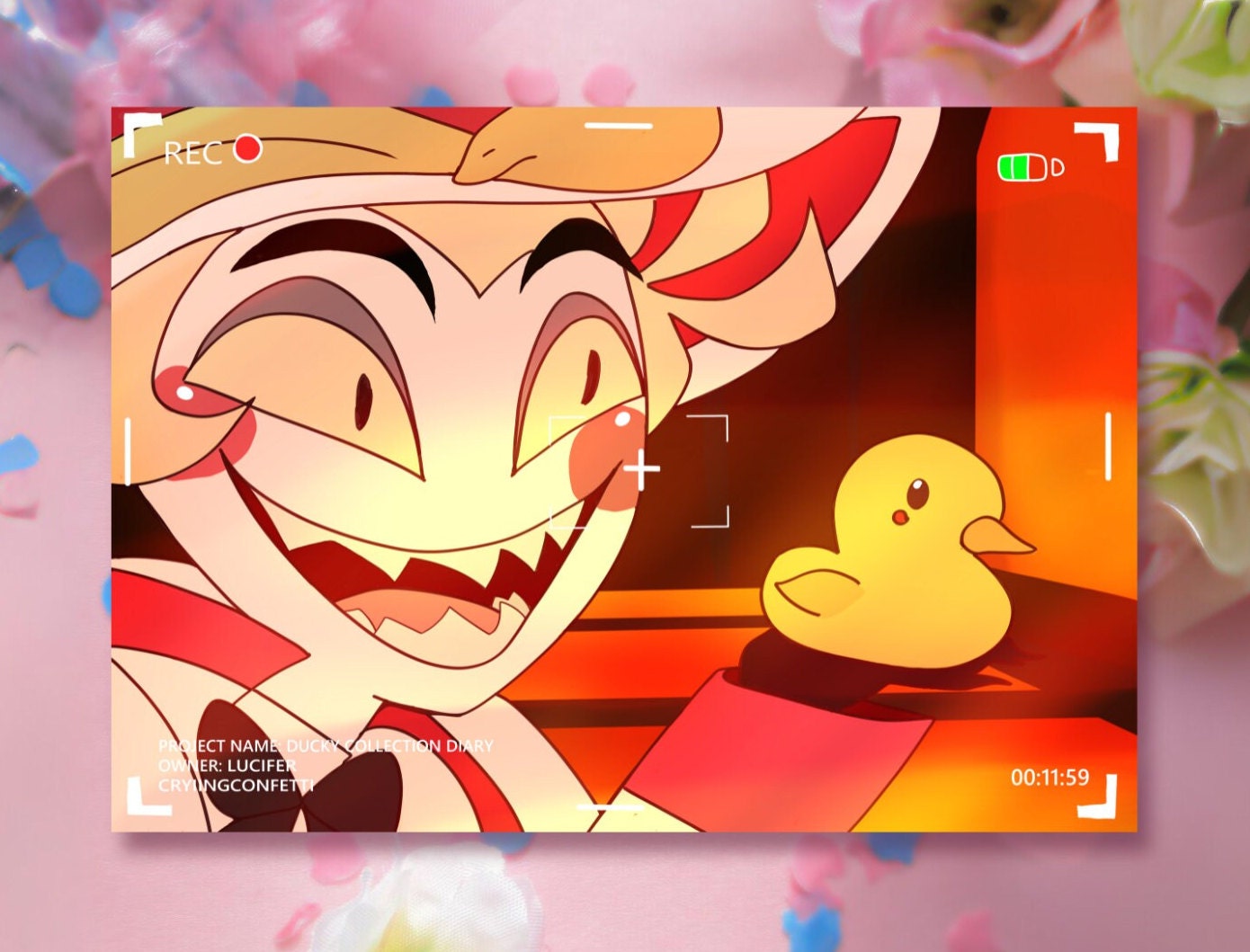Lucifer With Rubber Ducky - Art Print, Illustration, Hazbin, Character ...