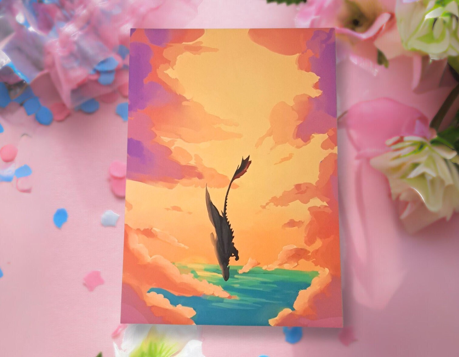 Night Fury Art Print Dragon Illustration, Dragon Rider Poster, Viking ...