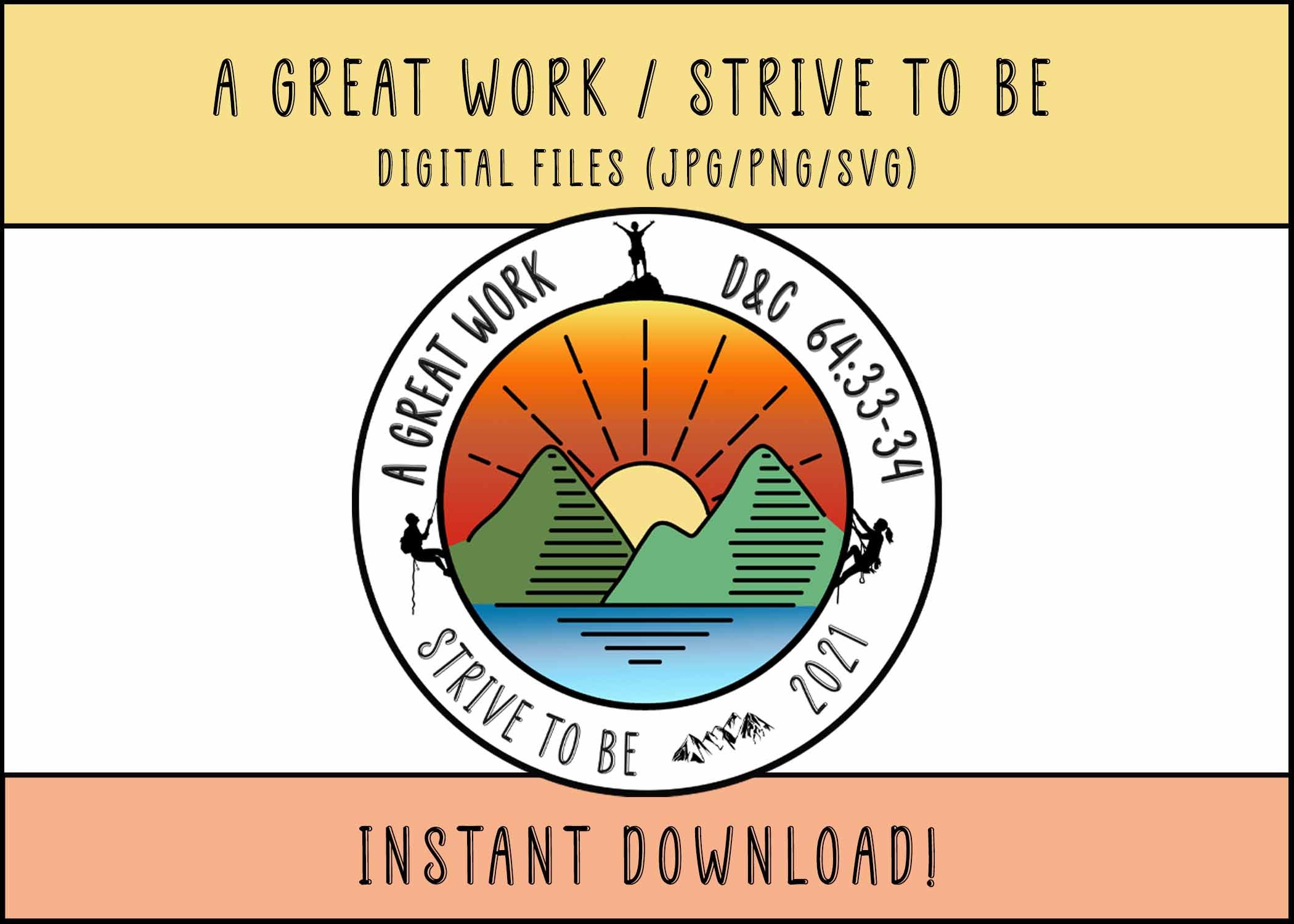 Digital A Great Work/strive to Be JPG, PNG, SVG Youth Theme for 2021 - Etsy