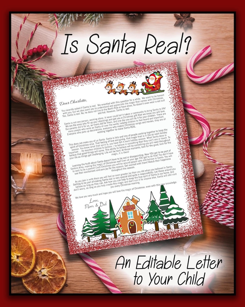 Is Santa Real - Explaining Santa to Your Child - EDITABLE *digital ...