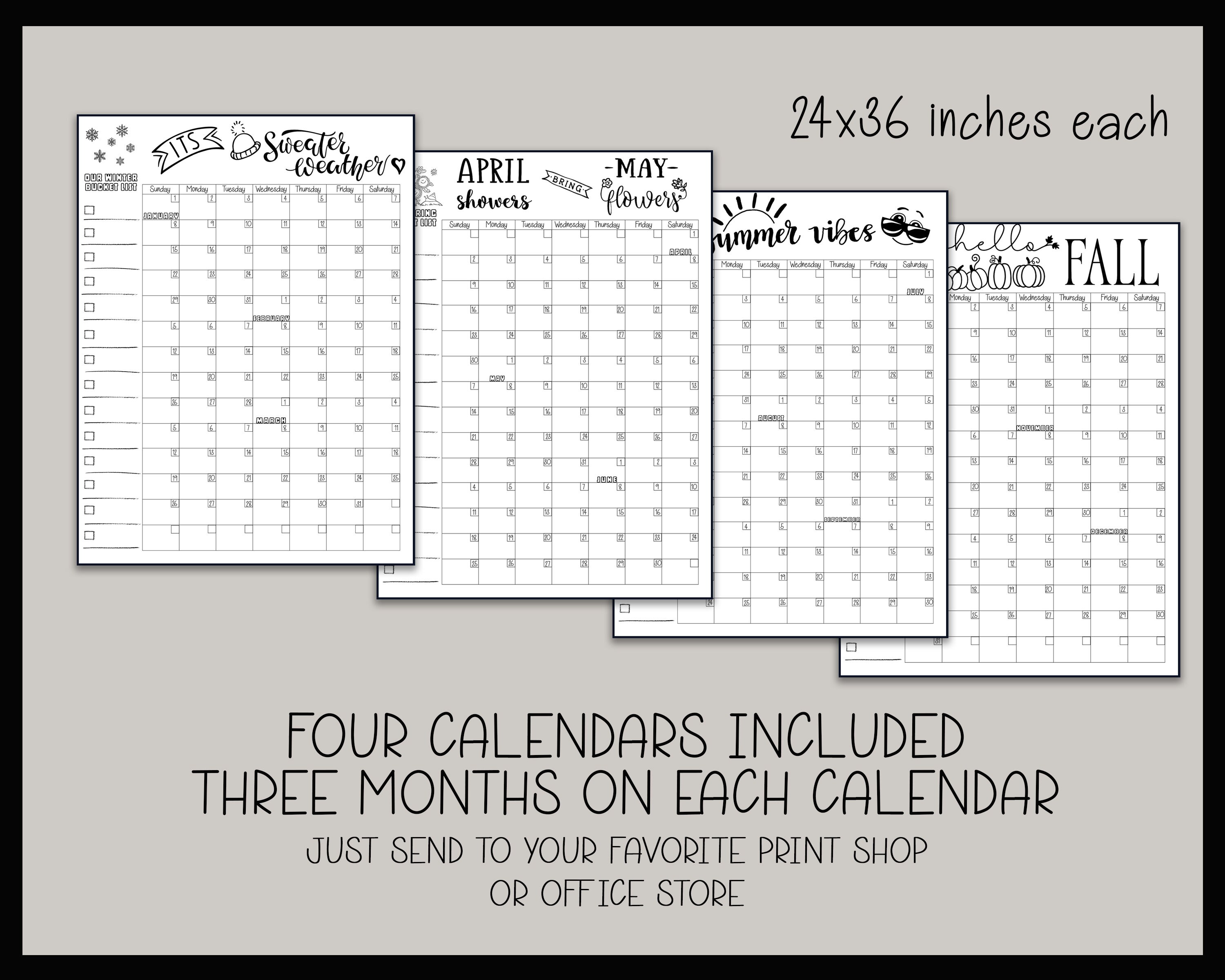 2024 GIANT Family Calendars *digital Files* - Etsy