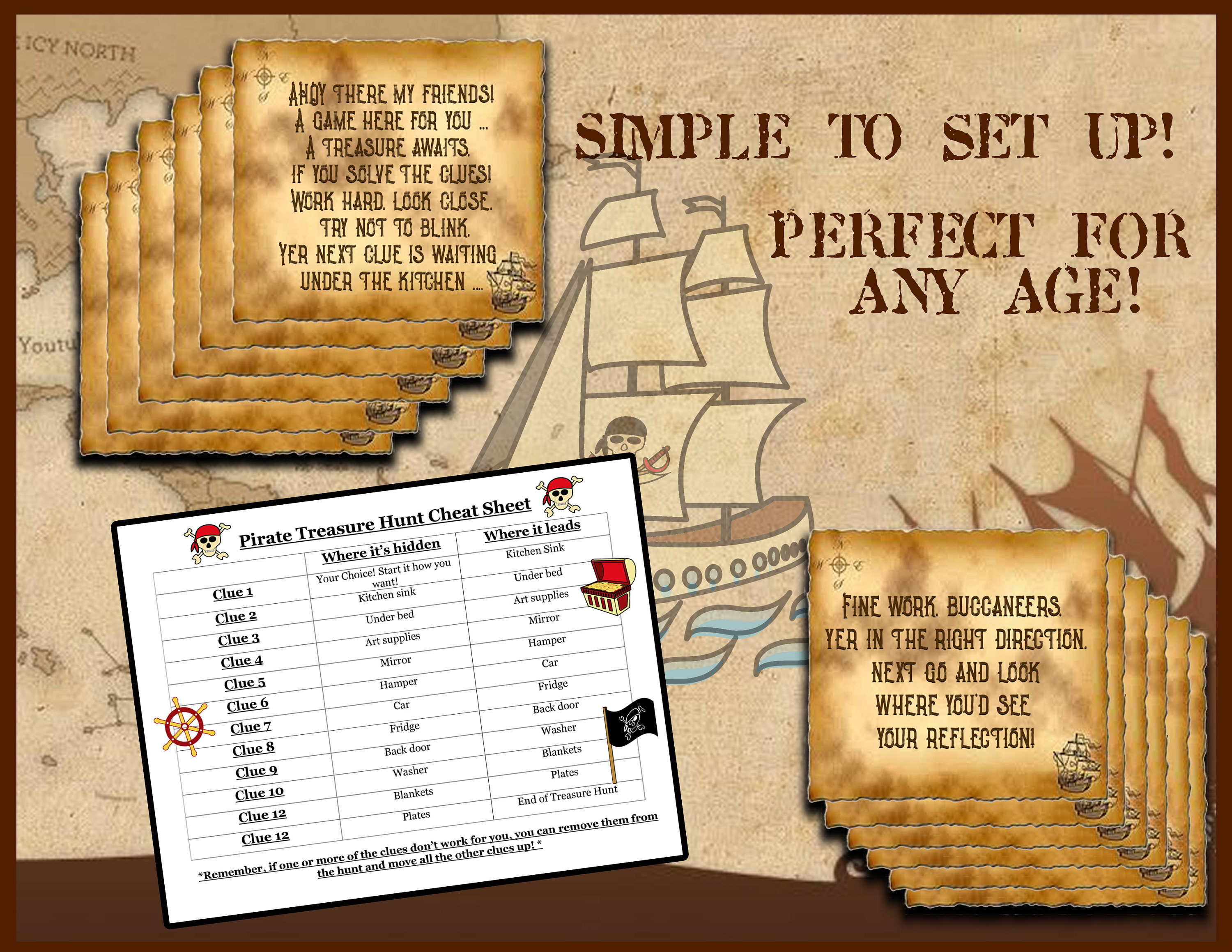 Pirate Themed Indoor Treasure Hunt - Etsy