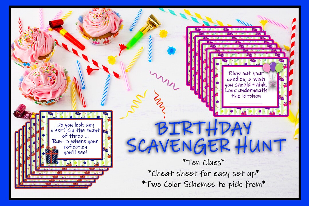 Birthday Treasure Hunt - TWO COLORS! - Etsy