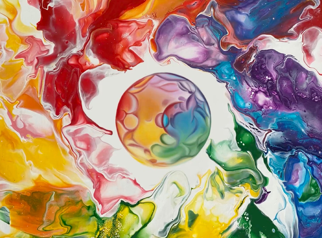 Set Background Fluid Art With Digital Embro - Etsy