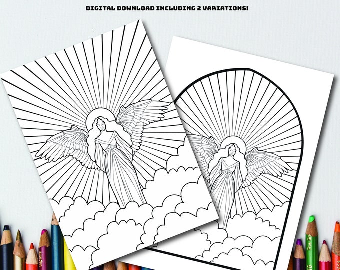 Printable Angel Colouring Pages - Enchanting Woman Artwork - 2 ...