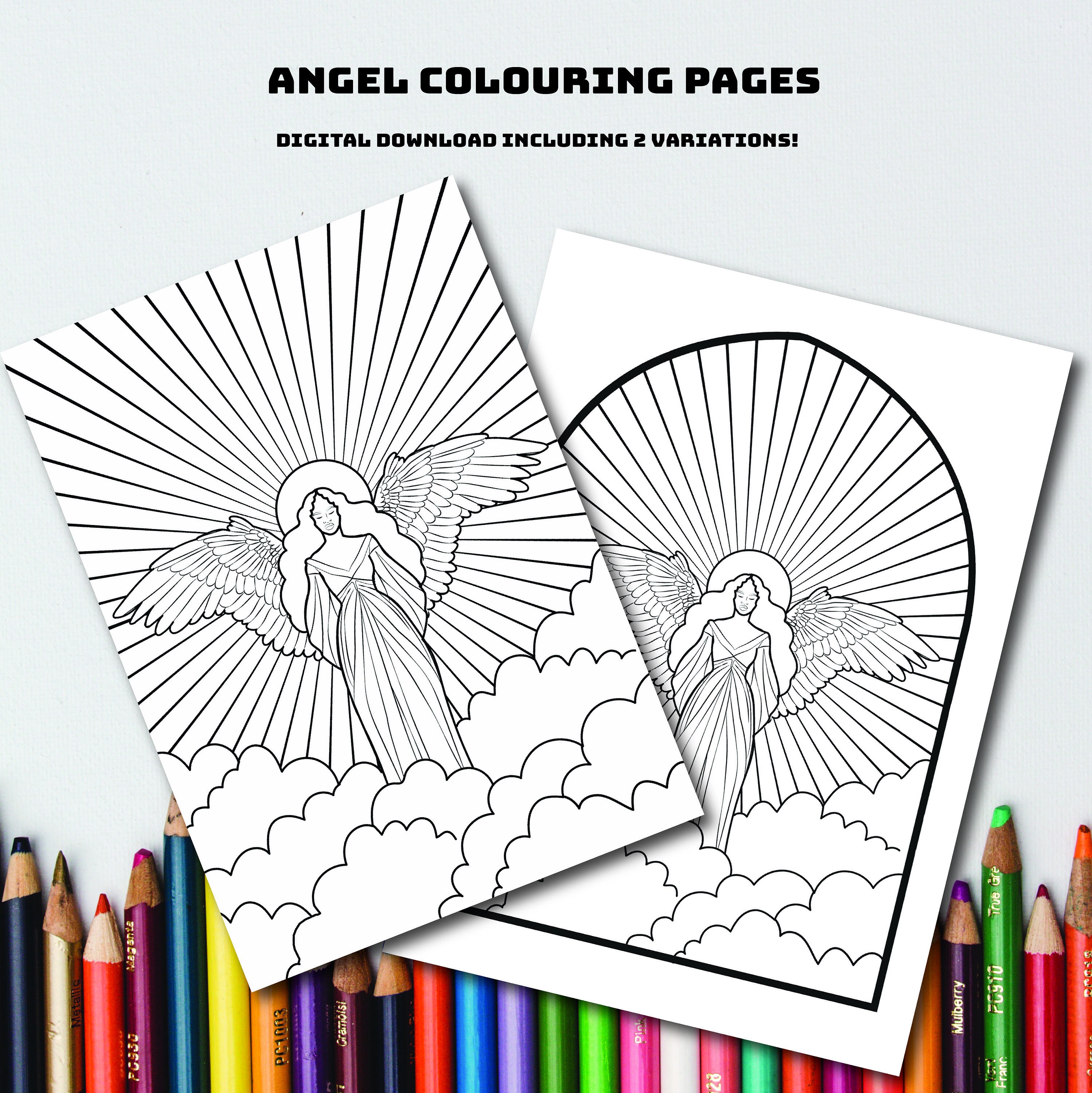 Printable Angel Colouring Pages - Enchanting Woman Artwork - 2 ...