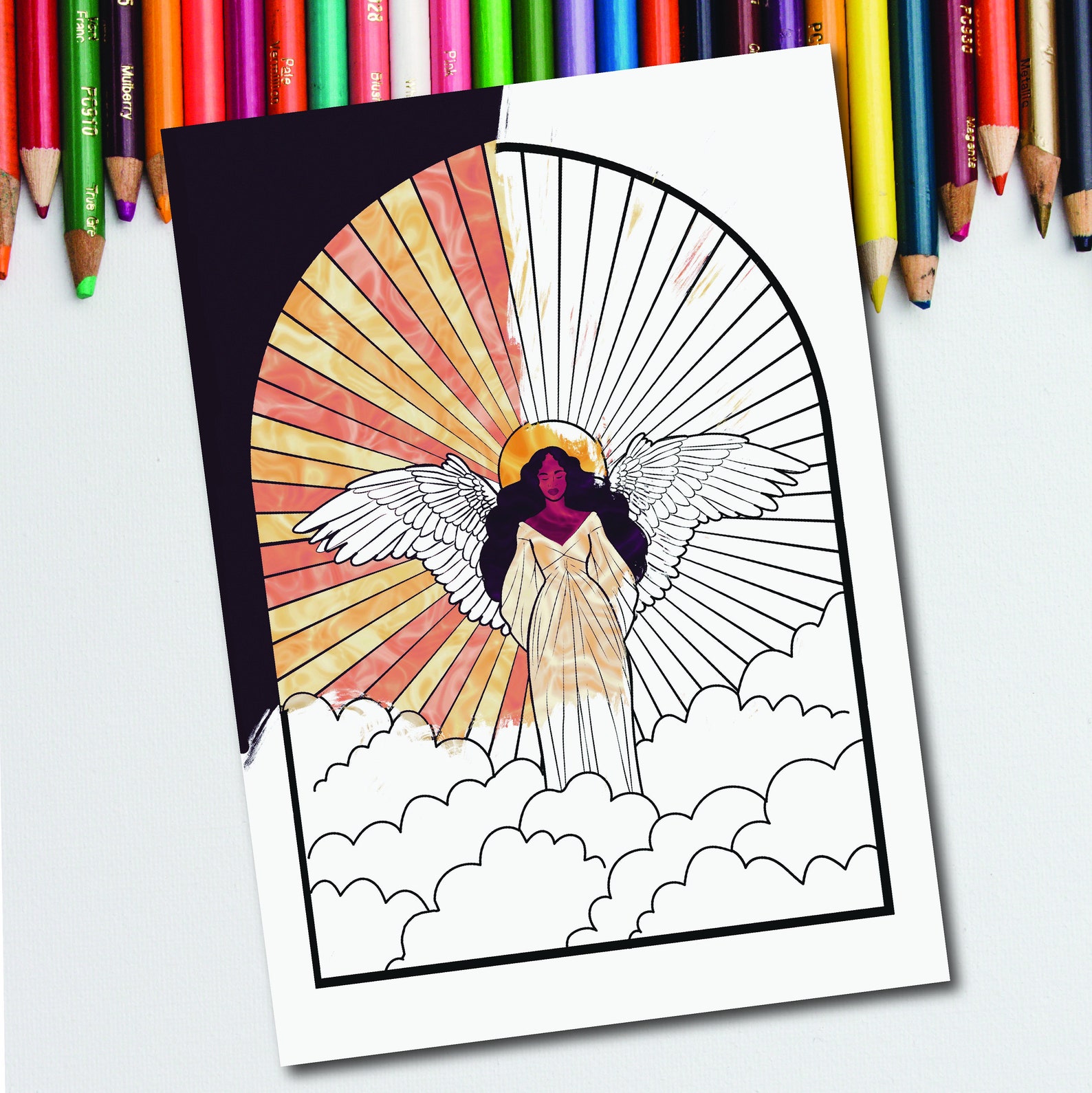 Printable Angel Colouring Pages - Enchanting Woman Artwork - 2 ...