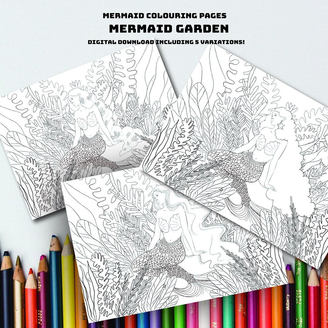 Printable Mermaid Colouring Pages - Underwater Fantasy - Enchanting ...