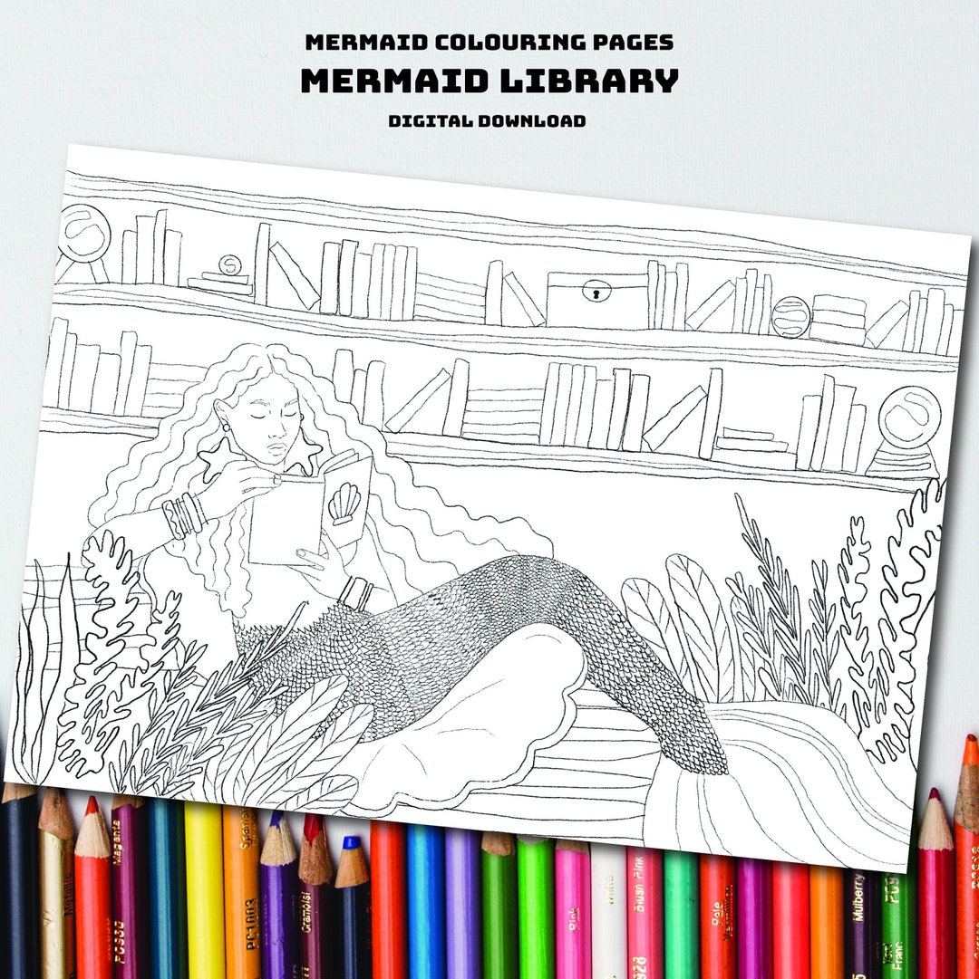 Printable Mermaid Colouring Pages Black Women Mermaid Library ...