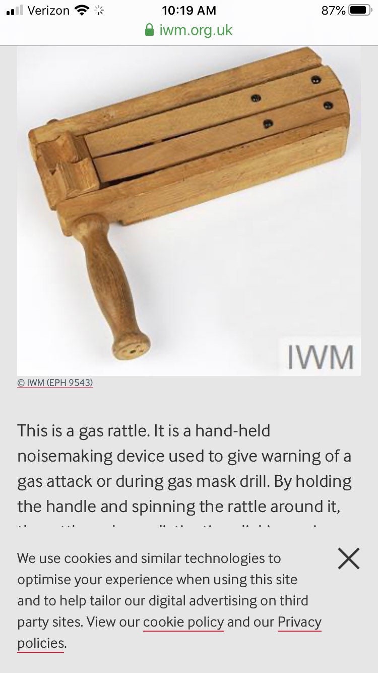 WW I Gas Rattle Maplewood NJ WWII Air Raid Warden’s Gas Clacker - Etsy