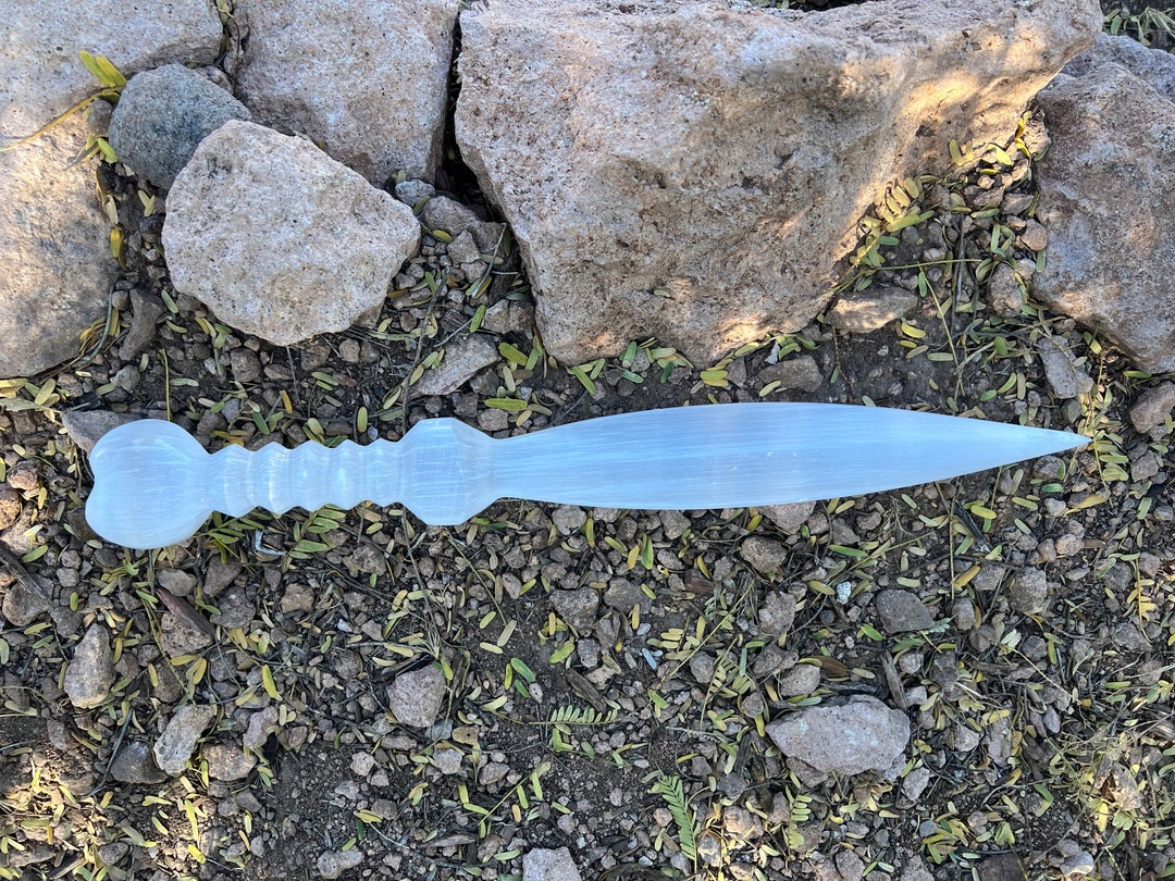 Hand Carved Selenite Sword, Dagger - Etsy
