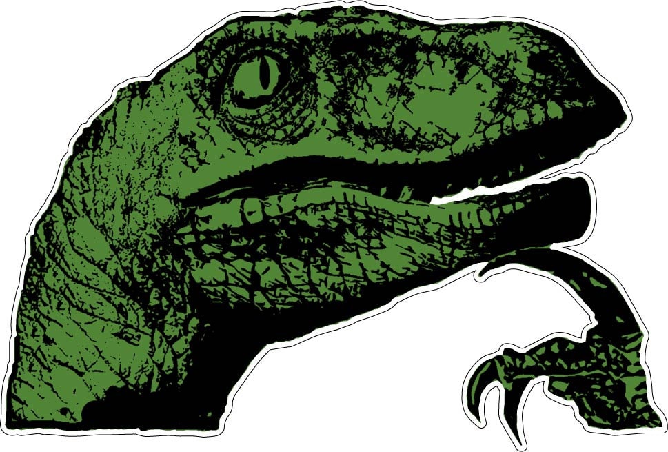 Philosoraptor Philosophical Raptor Meme Dino pegatina de | Etsy