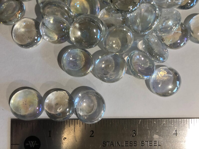 25 Medium Clear Iridized Glass Gems Jewelry Supplies Clear | Etsy