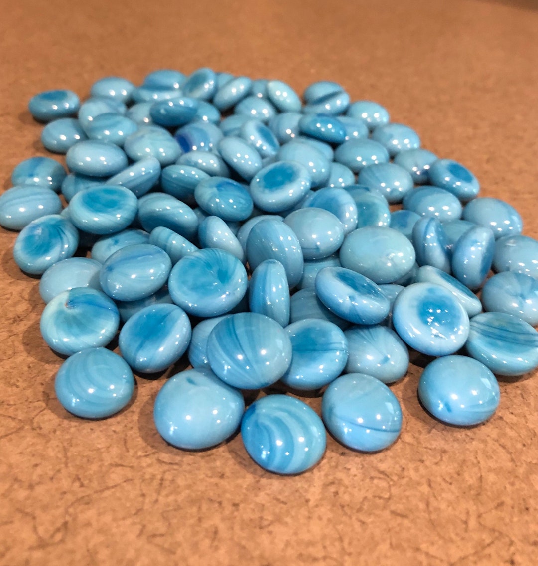 Electric Sky Blue Mini Glass Gems, 25, 50, OR 75 COUNT, Glass Nuggets ...