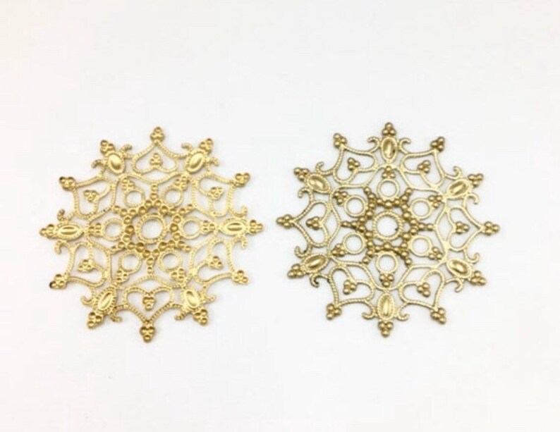 4 Pieces Raw Brass Filigree 2 Ornate Circle - Etsy