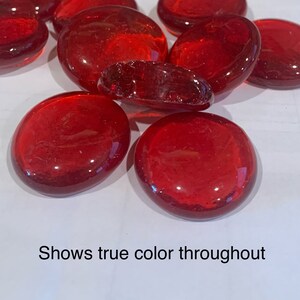 5 Large Red Glass Gems, Christmas Craft Supplies, About 1-3/8" or 36 ...