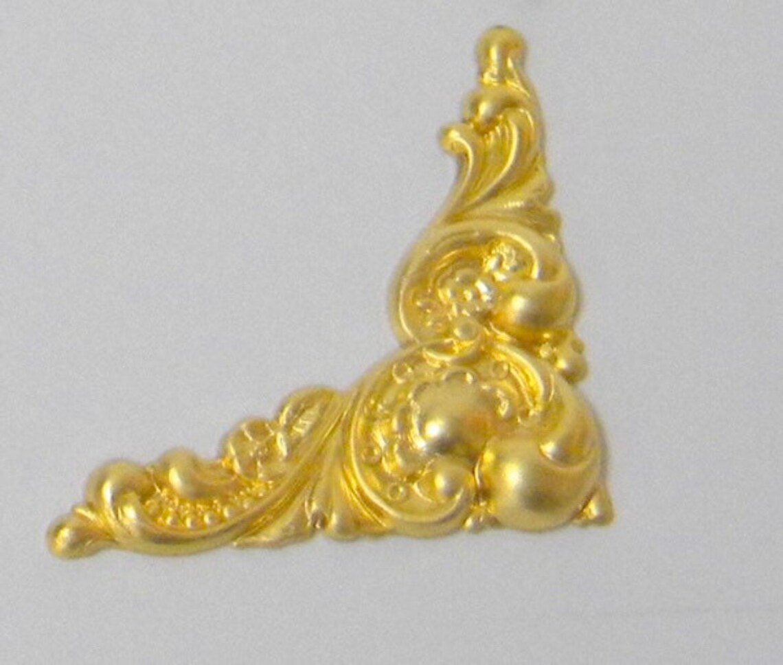 Set of 4 Victorian Scrolling Raw Brass Filigree Corners Ful - Etsy