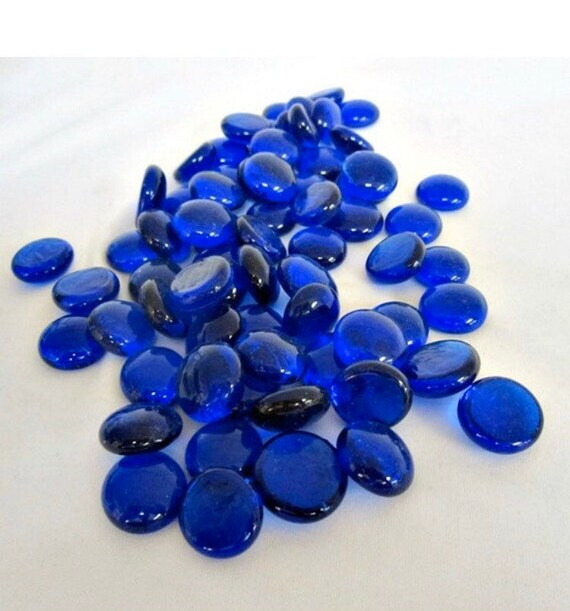 50 Medium Sapphire Cobalt Blue Glass Gems Blue Glass | Etsy