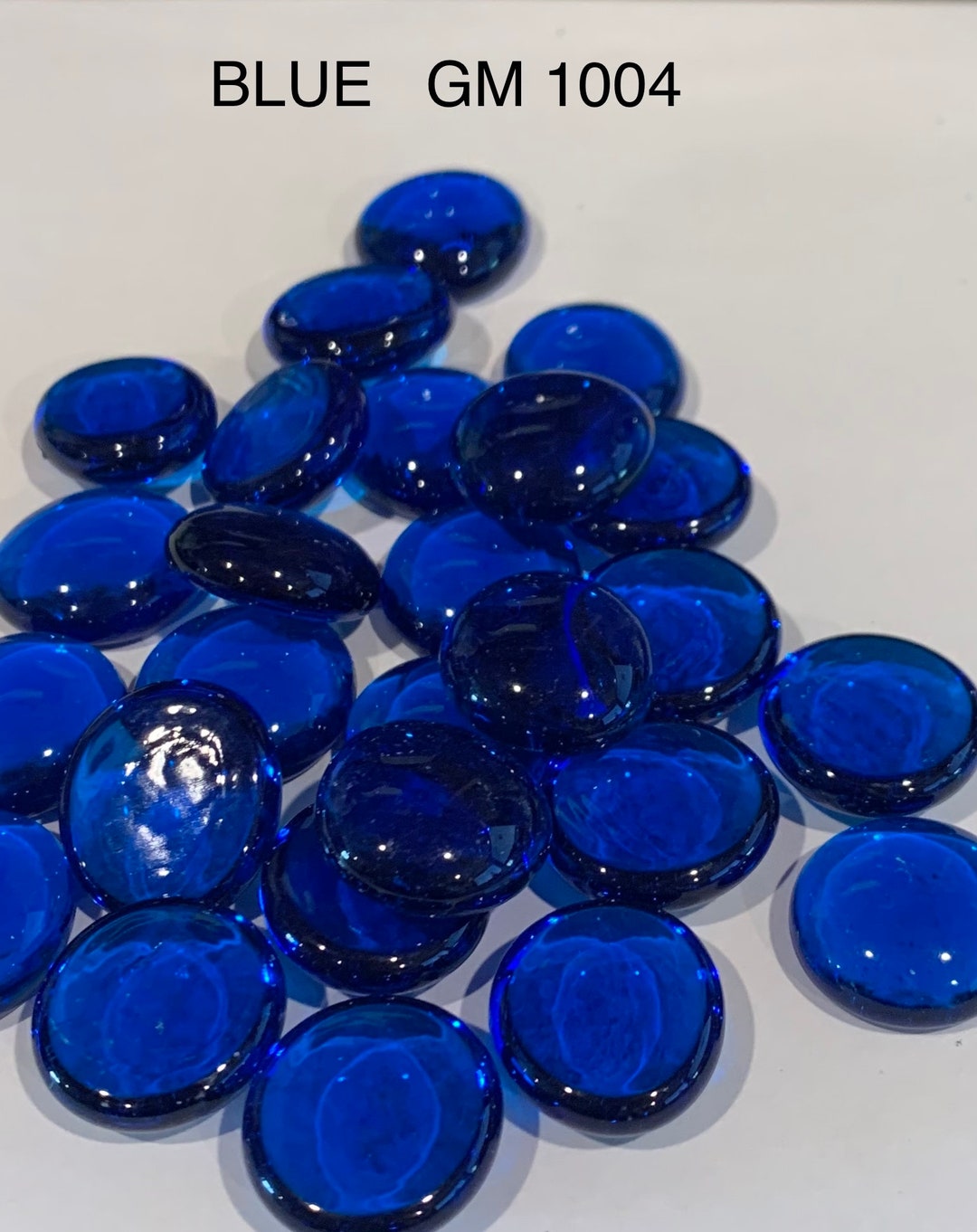 25 Medium, Blue Glass Gems, Blue Glass Nuggets, About 9/16 Inch or 19mm ...