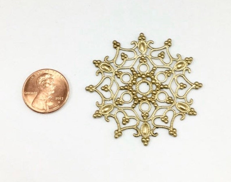 4 Pieces Raw Brass Filigree 2 Ornate Circle - Etsy