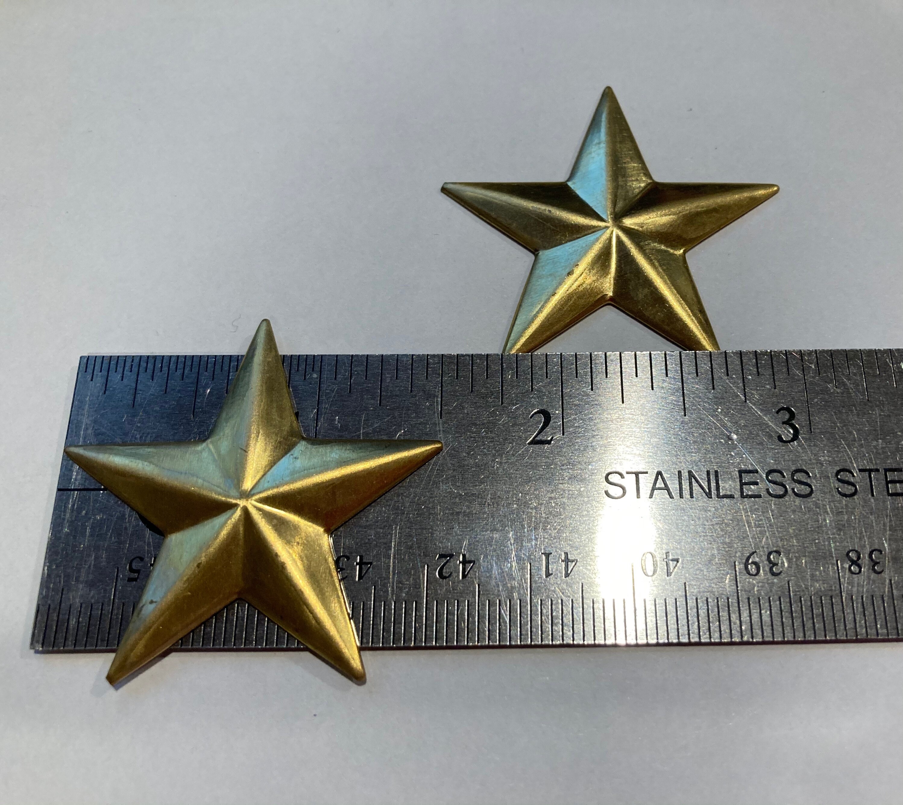 4 Piece 3-dimensional 5 Point Star Raw Brass Filigree 1 1/2 | Etsy