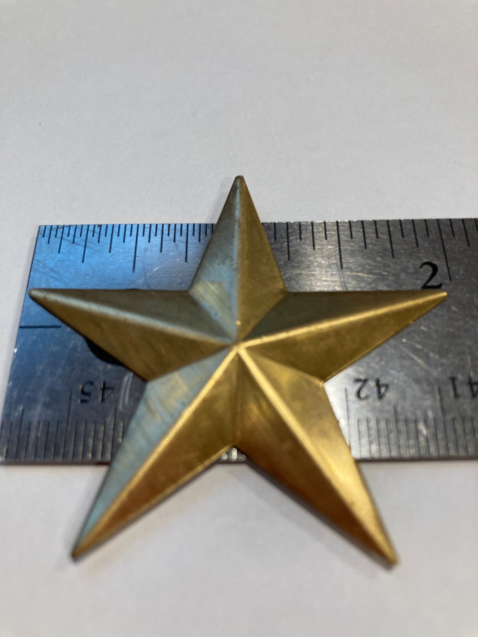 4 Piece 3-dimensional 2 Wide 5 Point Star Raw Brass - Etsy