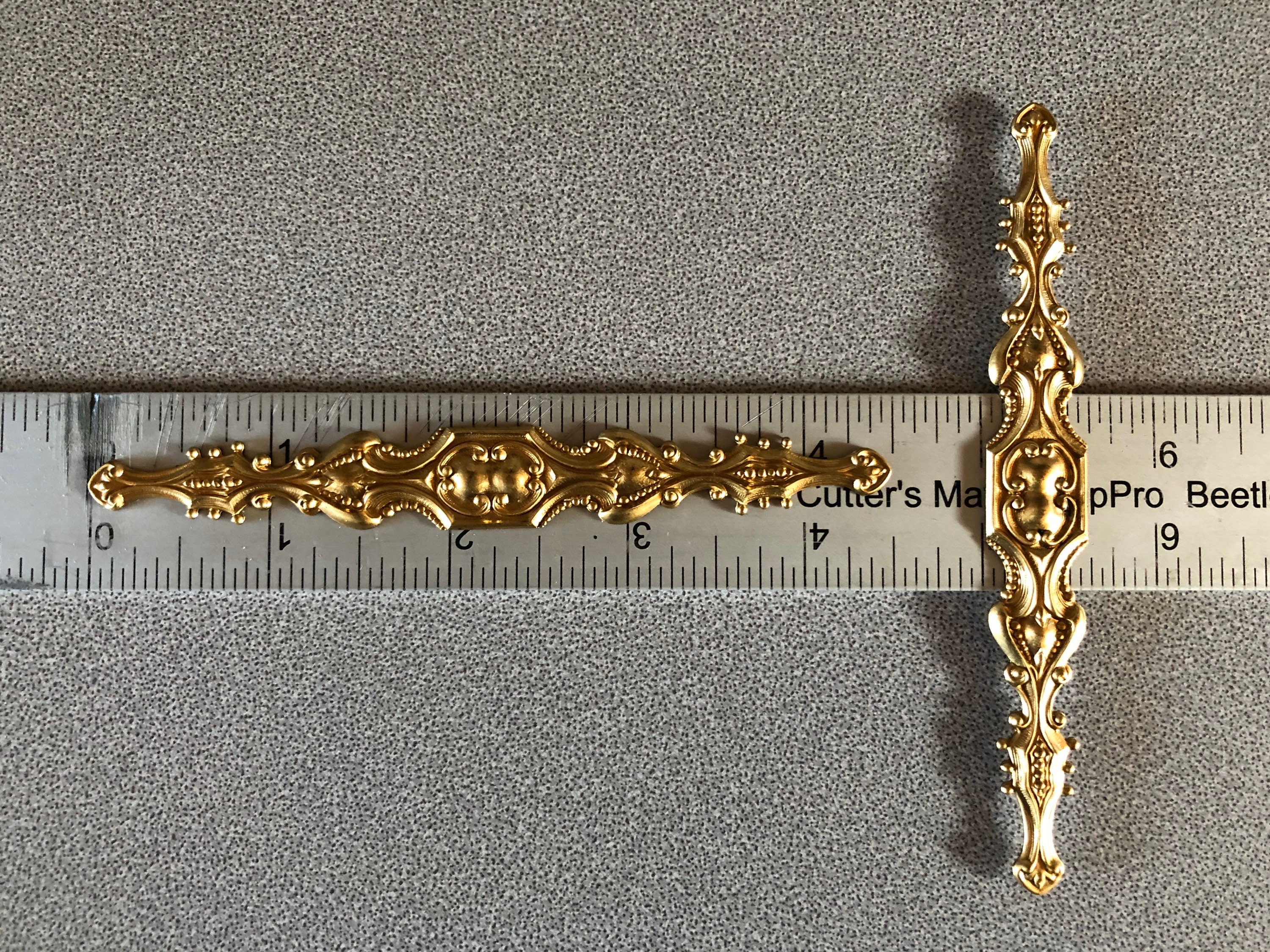 Set of 2 Raw Brass Filigree Bars Victorian Inspired Brass | Etsy