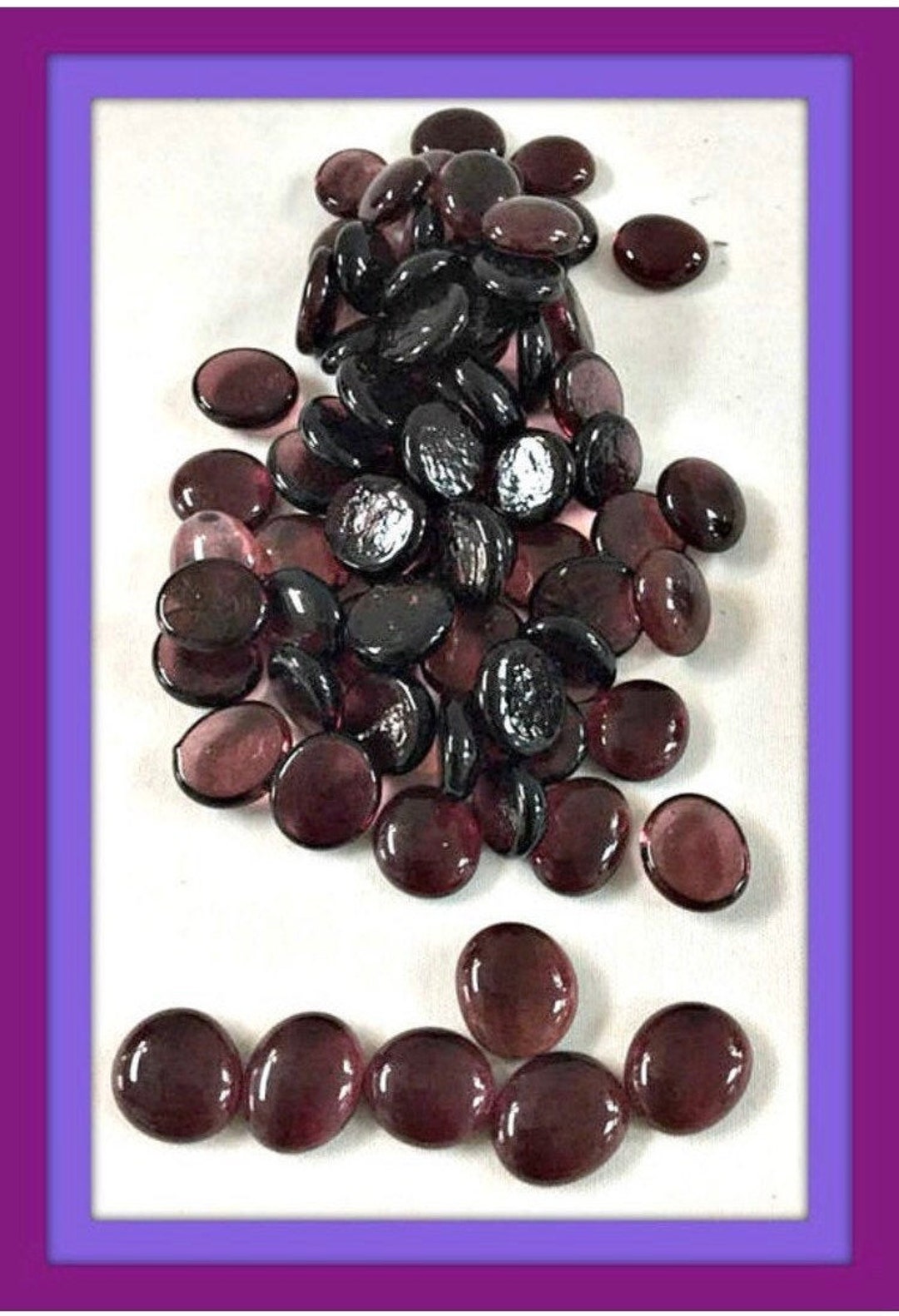 25 Medium Purple OR Purple Iridized Glass Nuggets, Glass Cabochon ...