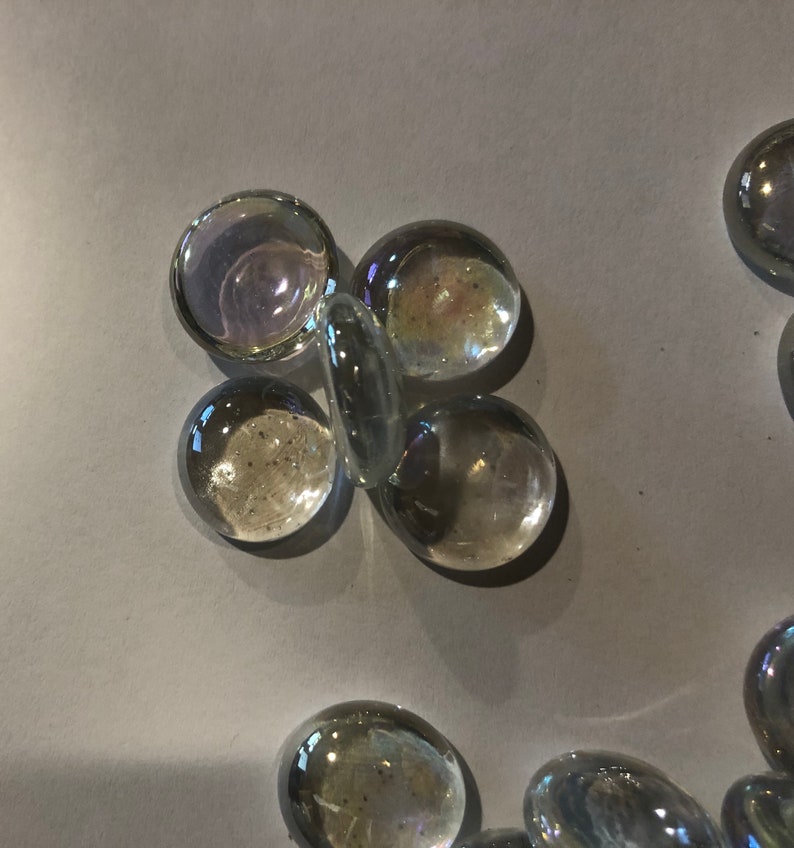 25 Medium Clear Iridized Glass Gems Jewelry Supplies Clear | Etsy
