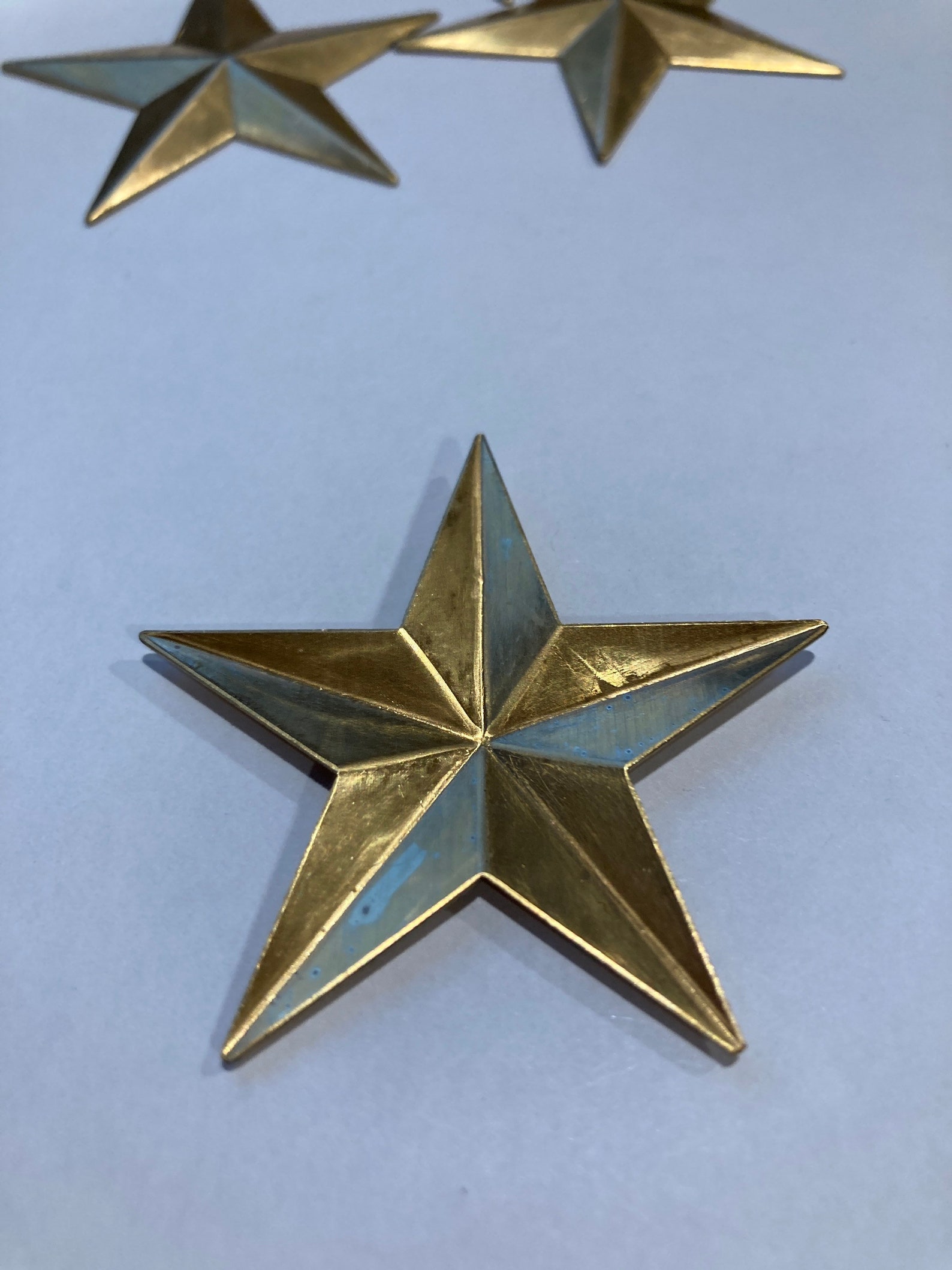 4 Piece 3-Dimensional 2 wide 5 Point Star Raw Brass | Etsy