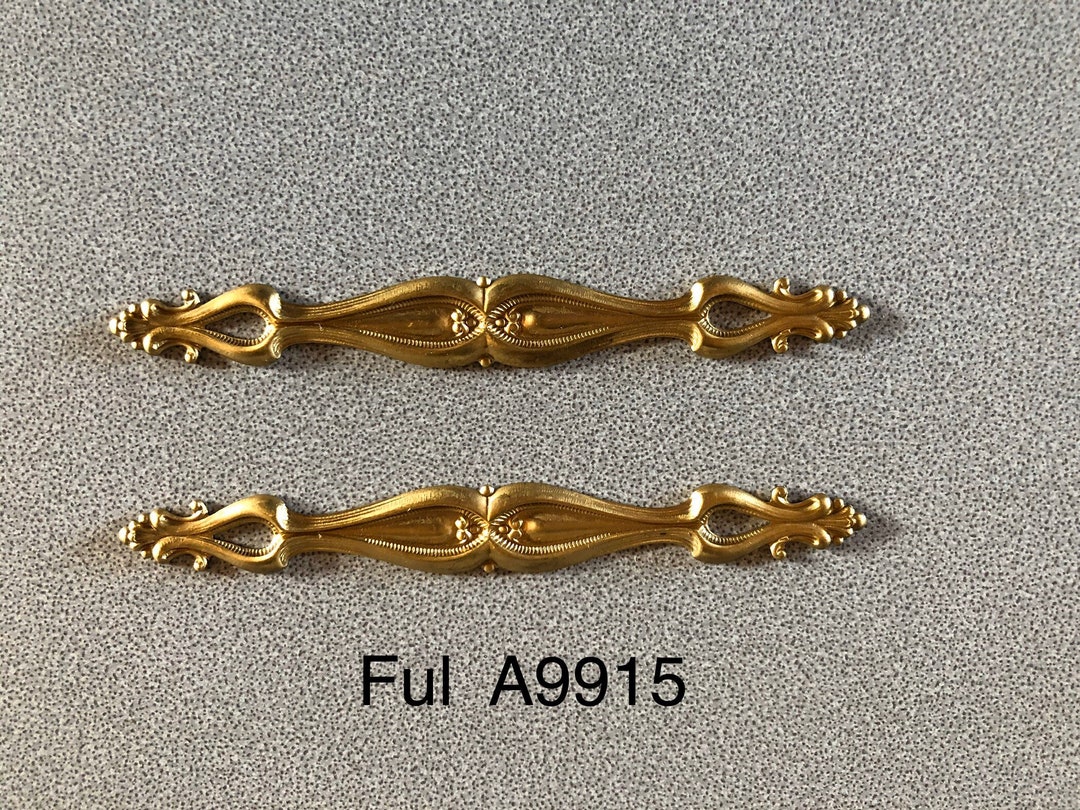 Set of 2 Raw Brass Filigree Bars Victorian Inspired Brass Stamping, 4 ...