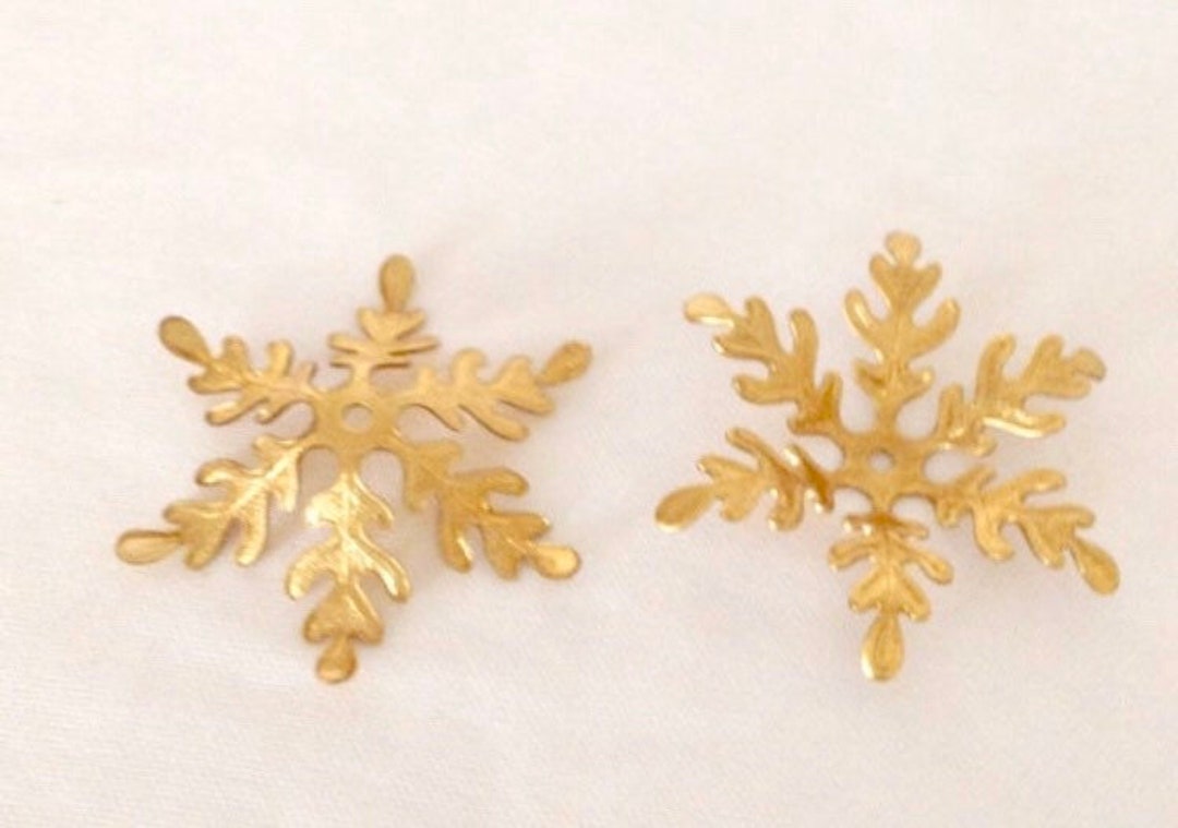 2 Piece, Snowflake Raw Brass Filigree 1.75 Inch, Sag 2252 - Etsy