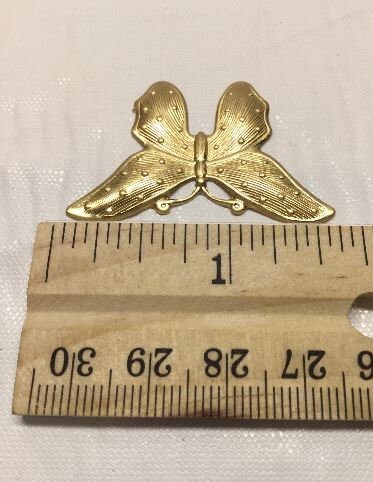 Set of 4 Raw Brass Butterfly Metal Stampings Raised Details | Etsy